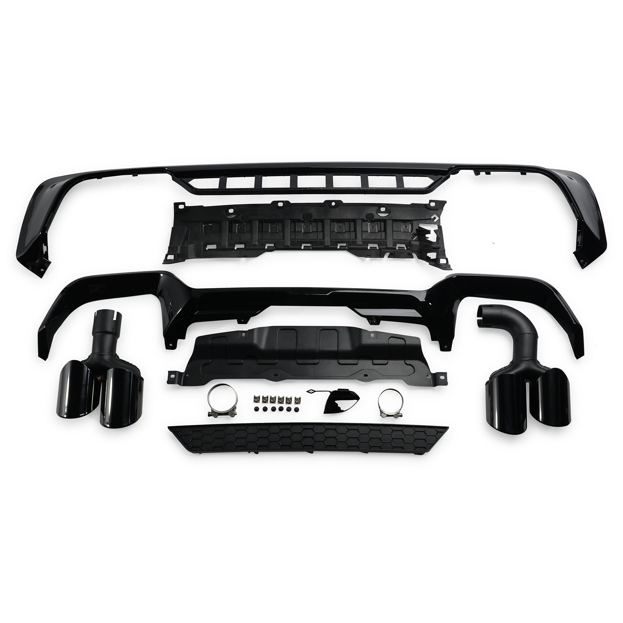 Exon Gloss Black M Performance X3M Style Rear Diffuser w. Exhaust Tips ...