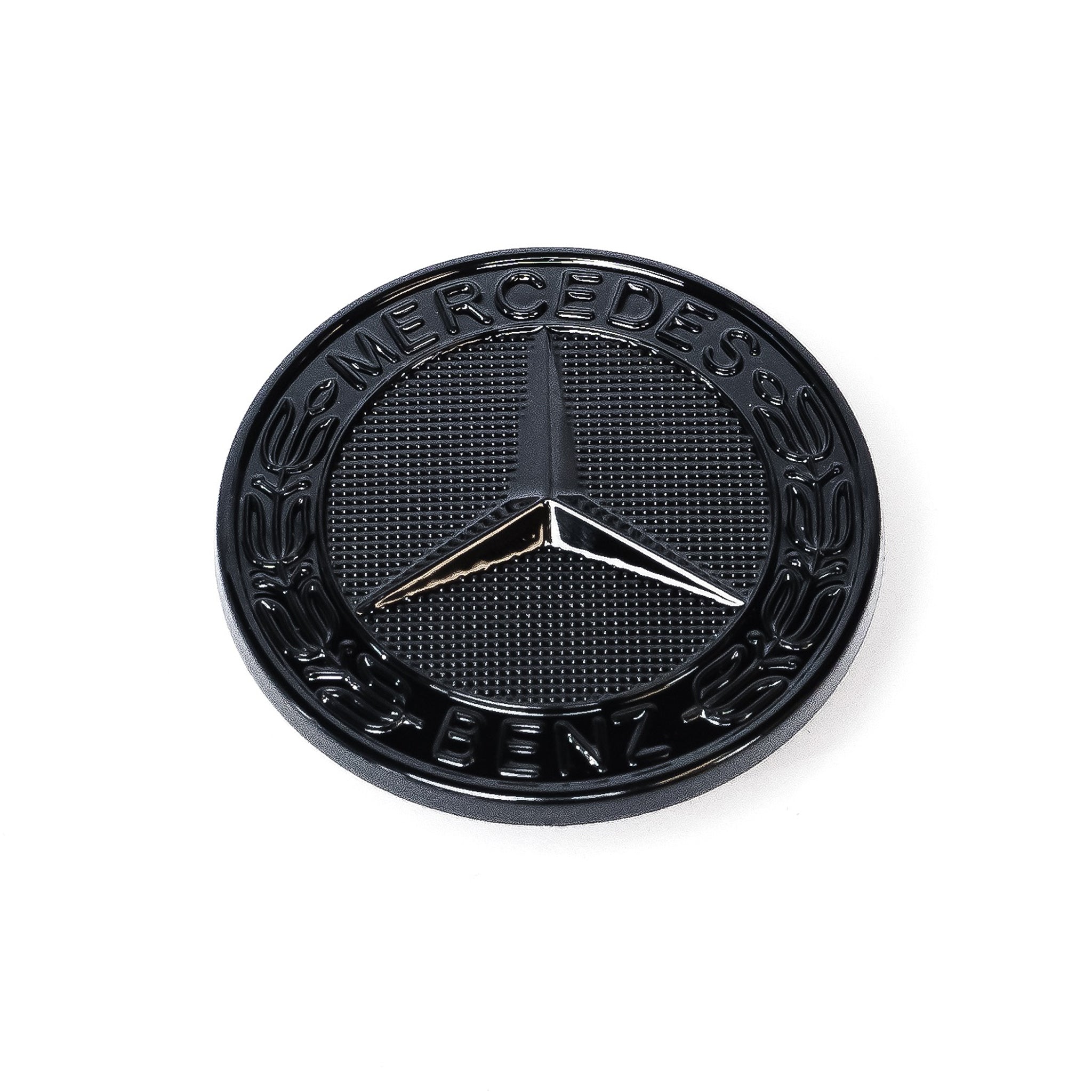 Emblex Gloss Black Mercedes Benz Style Hood Bonnet Badge Emblem for Me ...