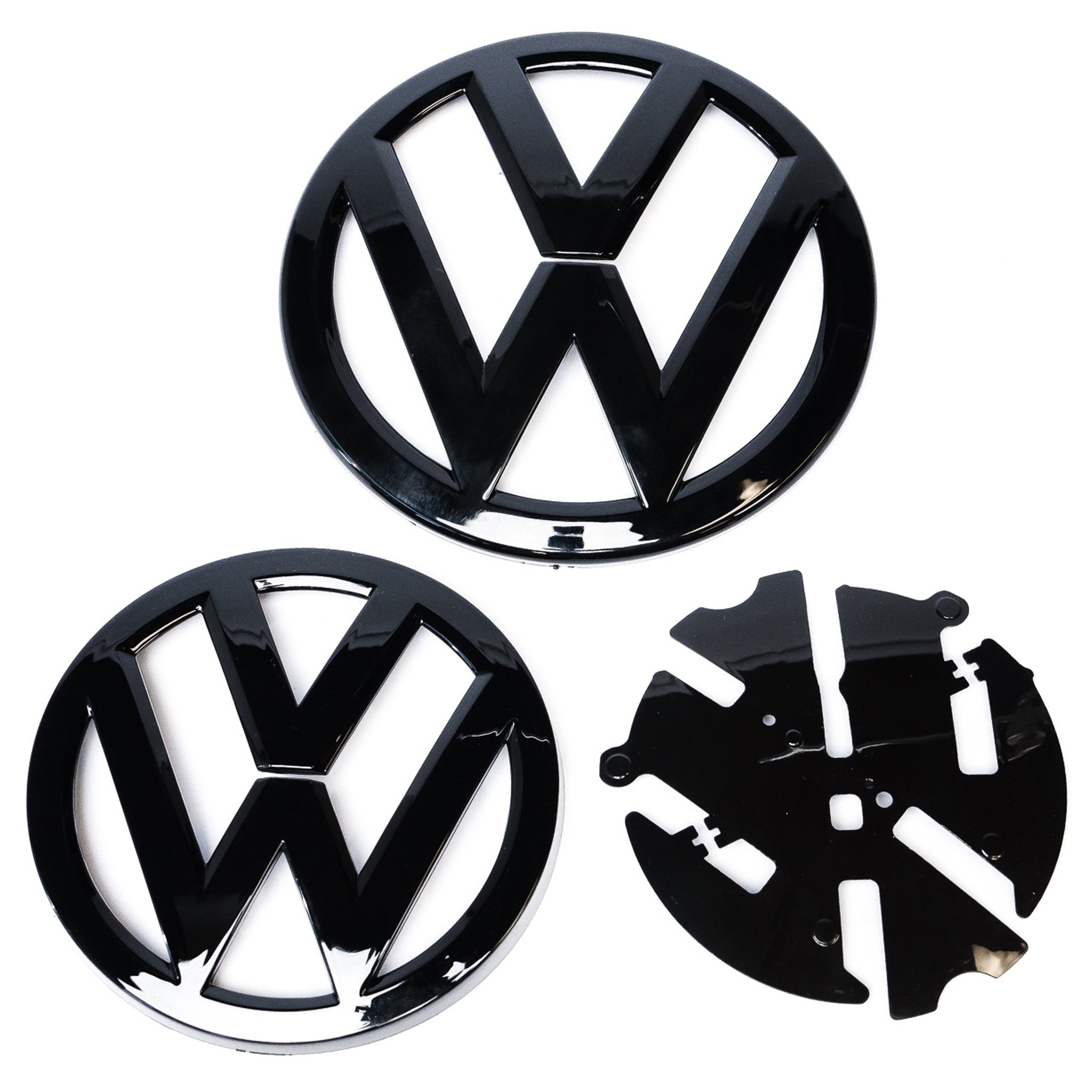 Exon Gloss Black VW Grille & Trunk Badge Emblem Overlay Combo for VW G ...