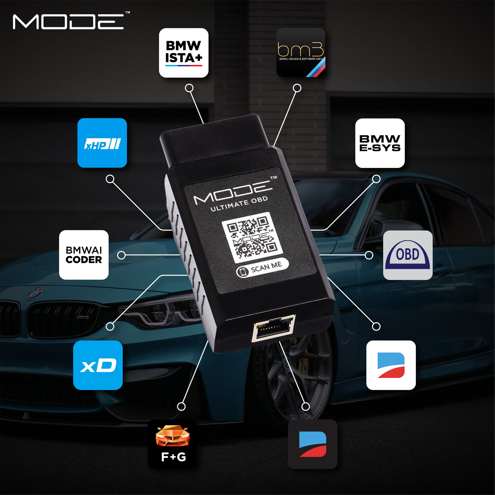 MODE Ultimate OBD II - WiFi ENET Adapter for bm3 MHD xHP xD BimmerCode | MODE Auto Concepts