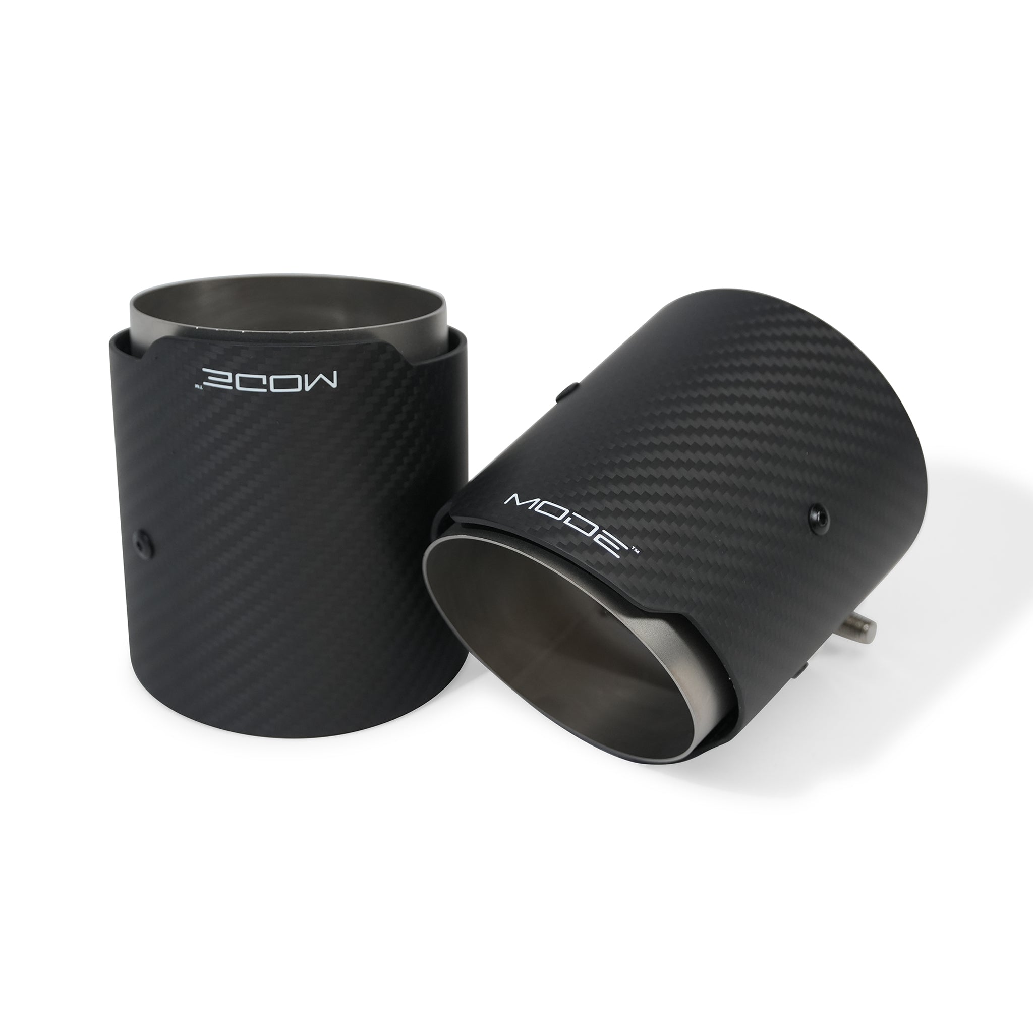 MODE Design 3.75" (95mm) Carbon Angle Cut Clamp-On Exhaust Tips for BM ...