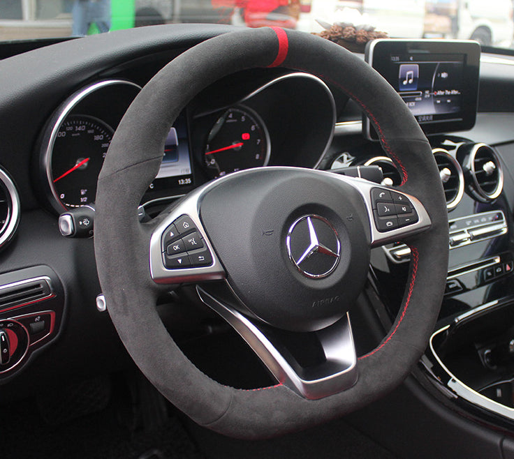 Alcantara Steering Wheel Cover for Mercedes Benz AMG Models 2015-2018 ...