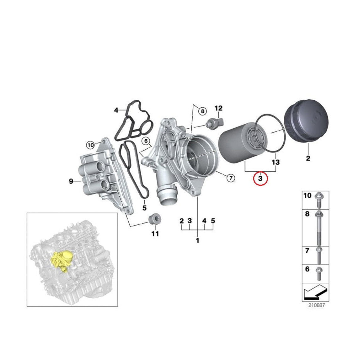Genuine BMW M Performance N55 Oil Filter for BMW M135i M235i M2 F87 ...
