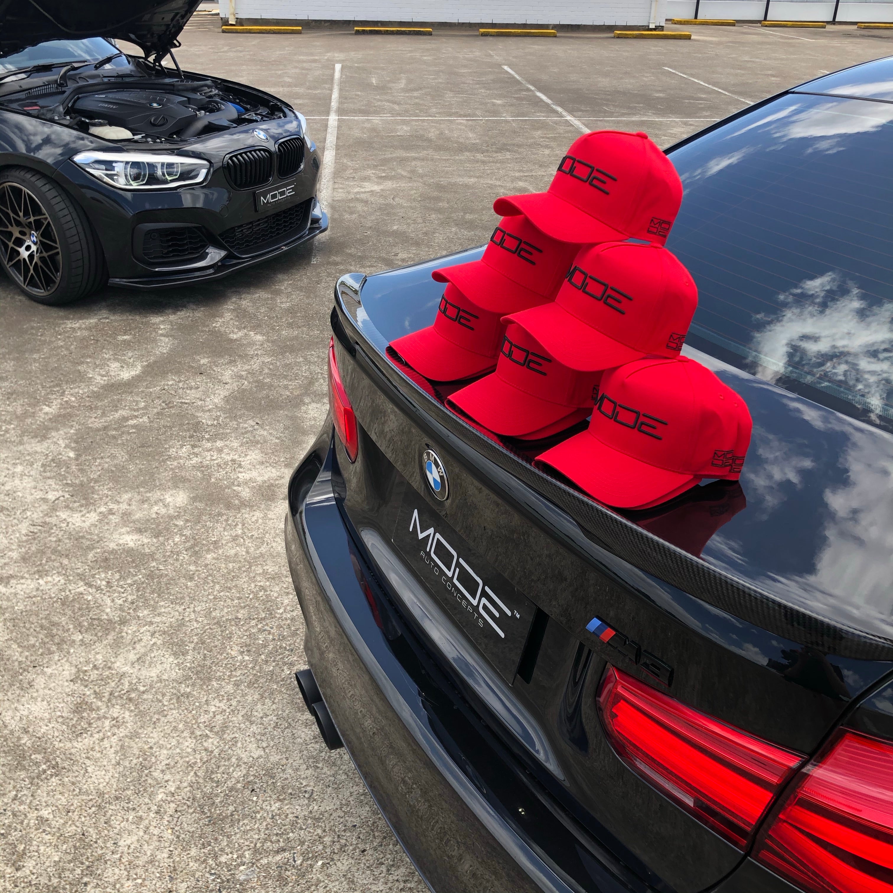MODE Ltd. Edition 1/100 A-Frame Snapback Red w. Black Logo | MODE Auto ...