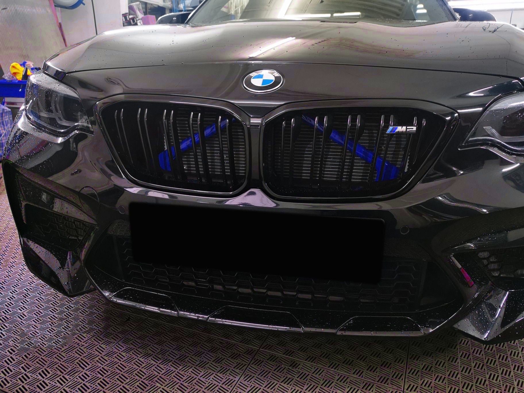 Emblex Front Grille V-Brace Trim Cover Blue for BMW M2 inc. Competitio ...