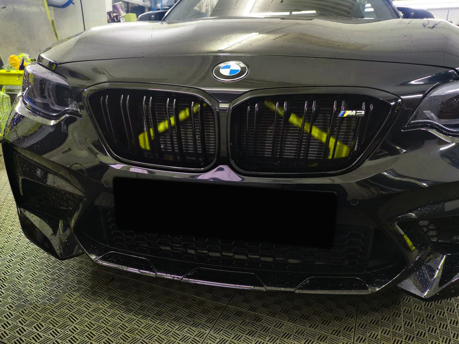 Emblex Front Grille V-Brace Trim Cover Yellow for BMW M2 inc. Competit ...